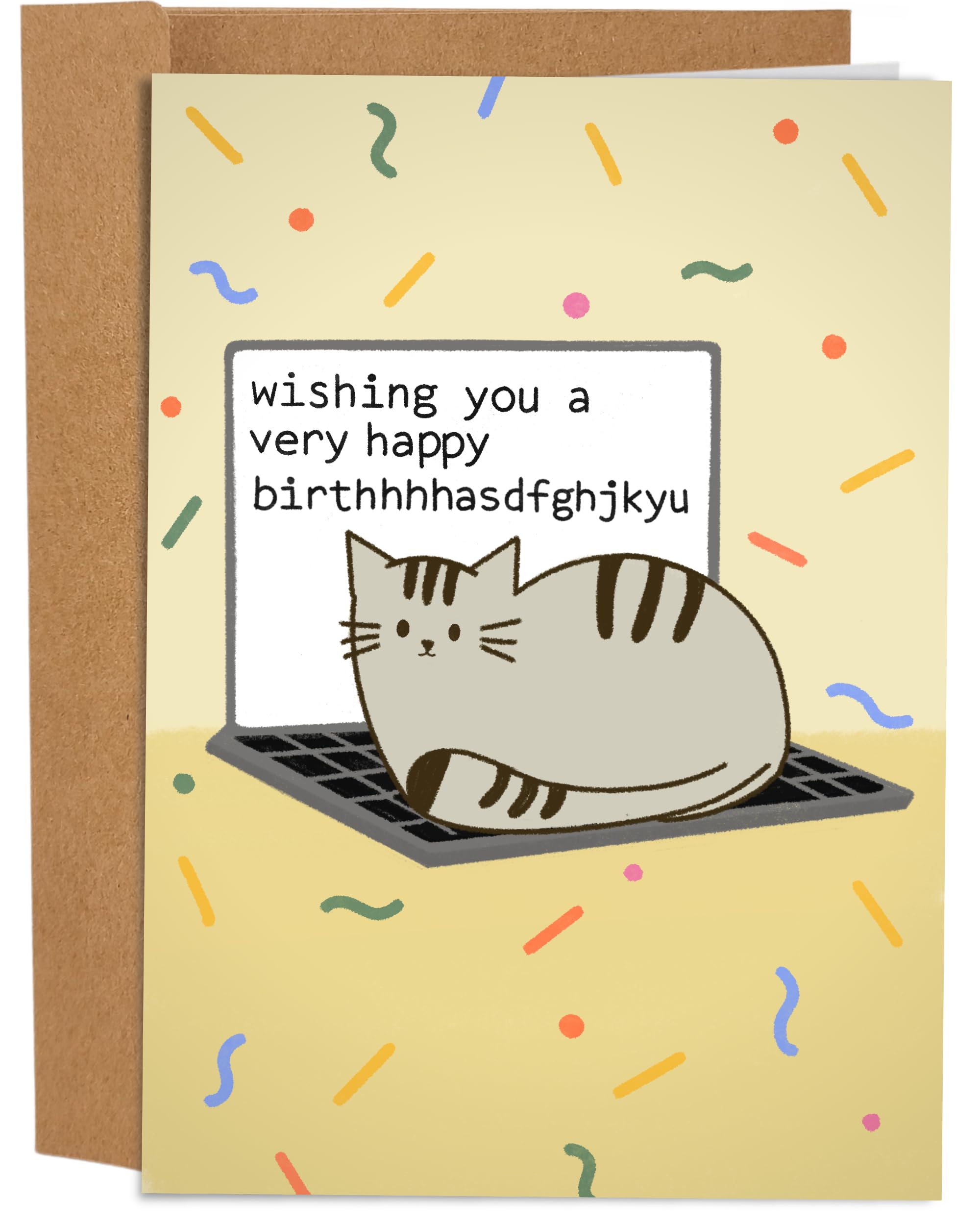 Amazon.com : Sleazy Greetings Funny Cat Birthday Card for Women or Men ...