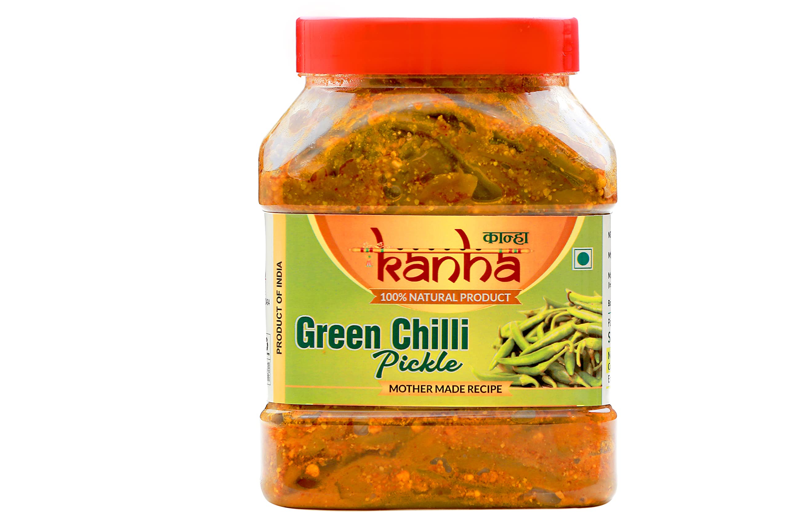 Buy Kanha Food Green Chilli Pickle Homemade Hari Mirchi Ka Achar (1kg ...