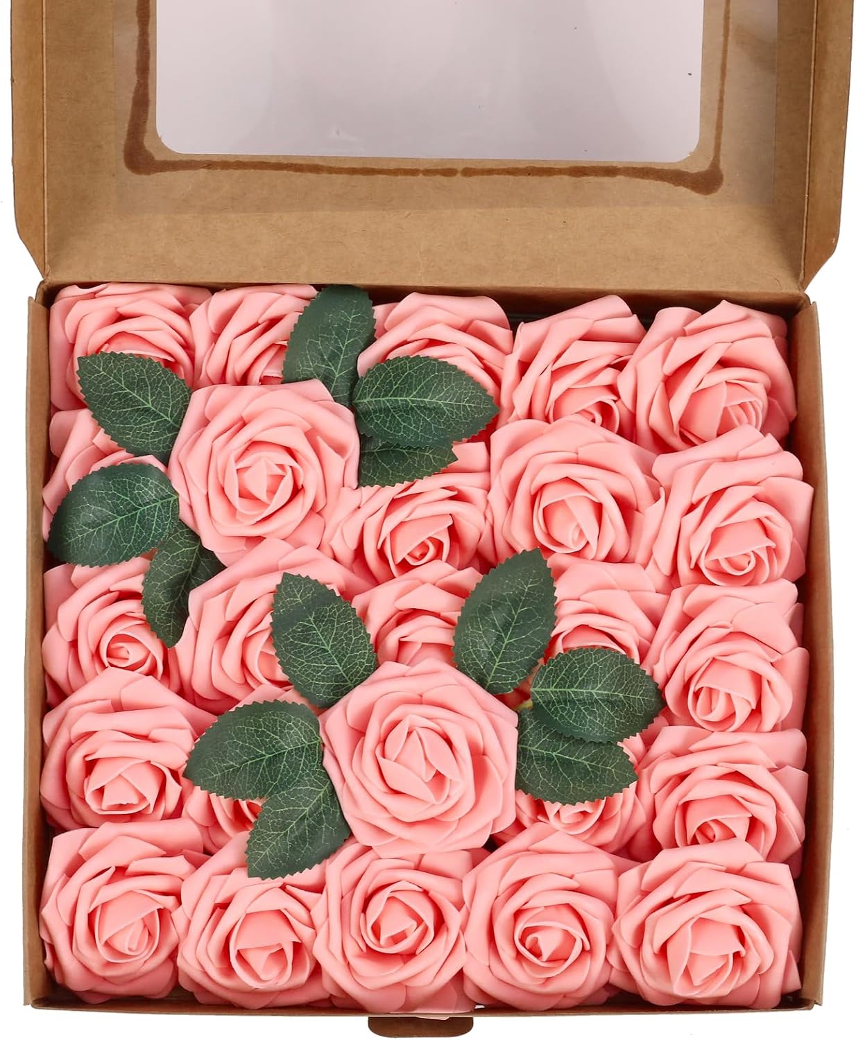 25Pcs Artificial Flowers Roses Combo Box Set, Real Touch Foam Roses ...