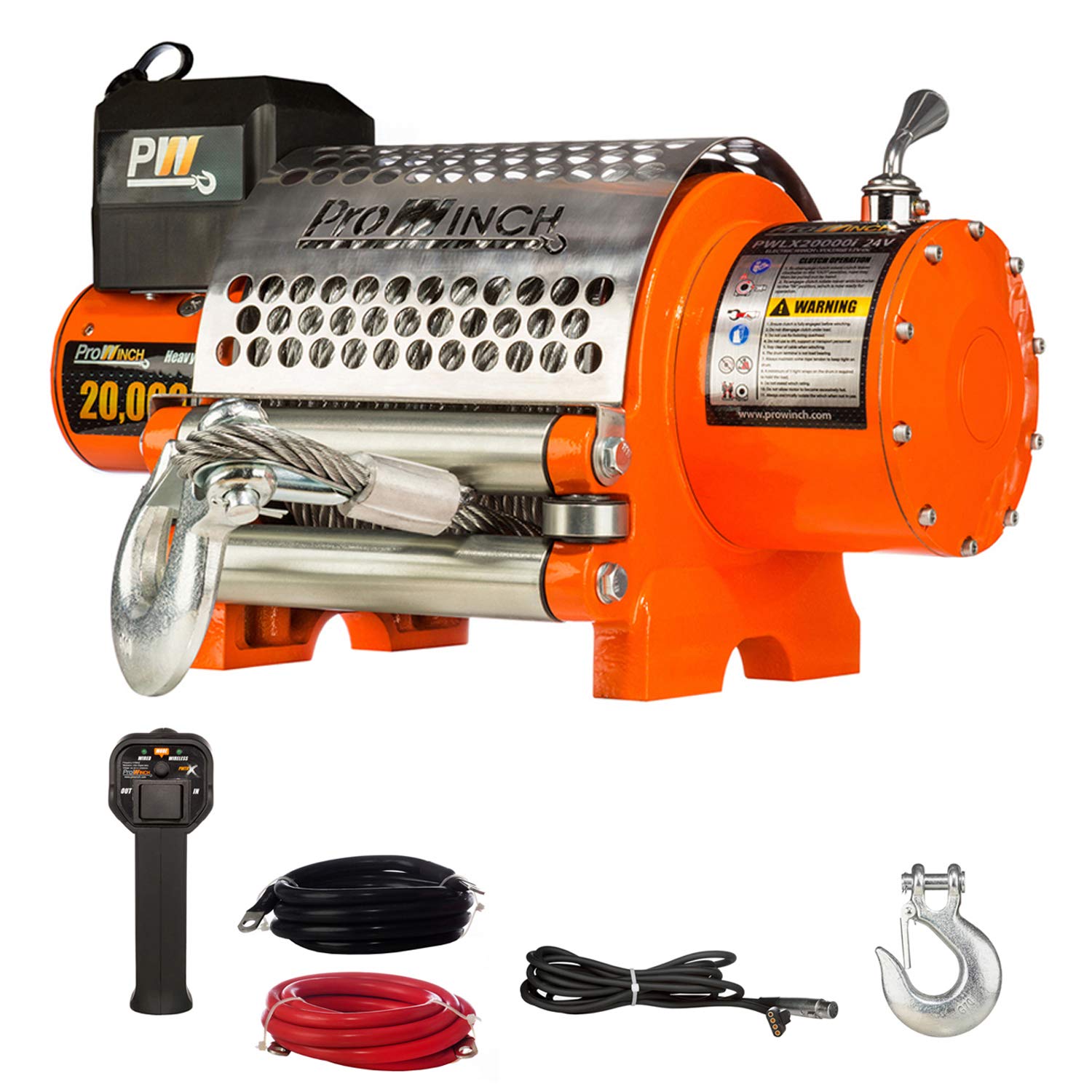 Prowinch 20.000 lb 10 Ton Waterproof Electric Winch 12V DC-Steel Wire ...