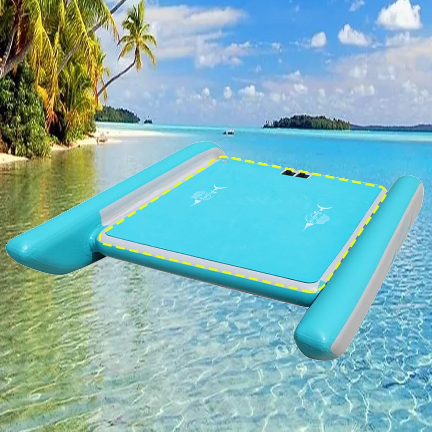 Amazon.com: Outdoor Inflatable Water Floating Bed, Inflatable Water ...