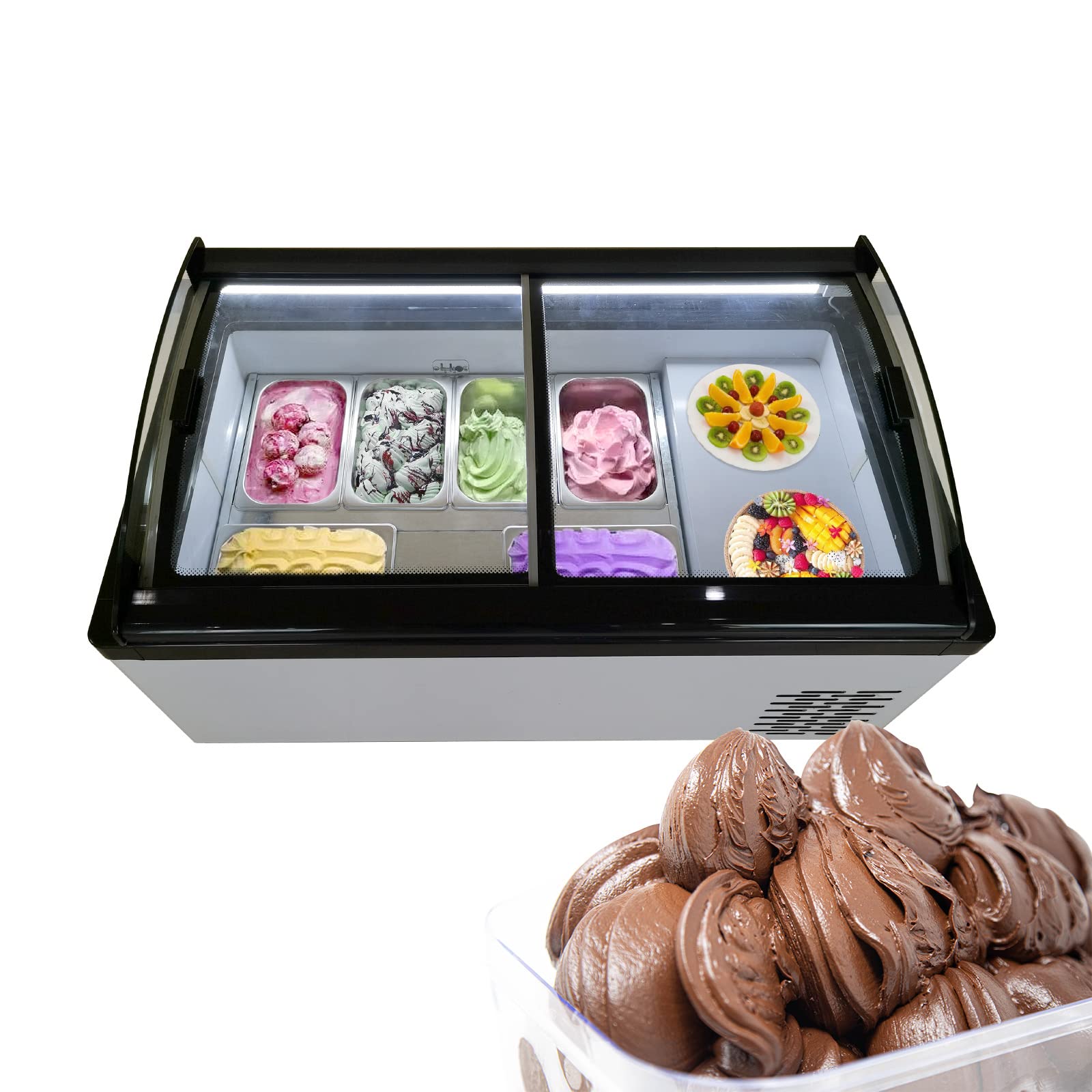Buy Mvckyi Commercial Counter Gelato Ice Cream Refrigerator Display ...