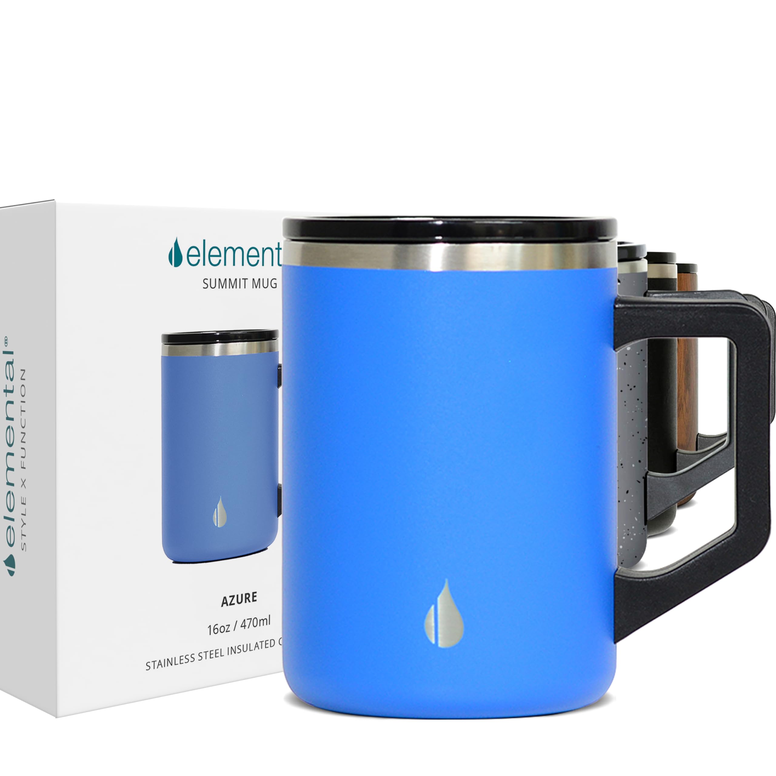 Amazon.com: Elemental Summit Insulated Coffee Mug with Lid & Handle ...