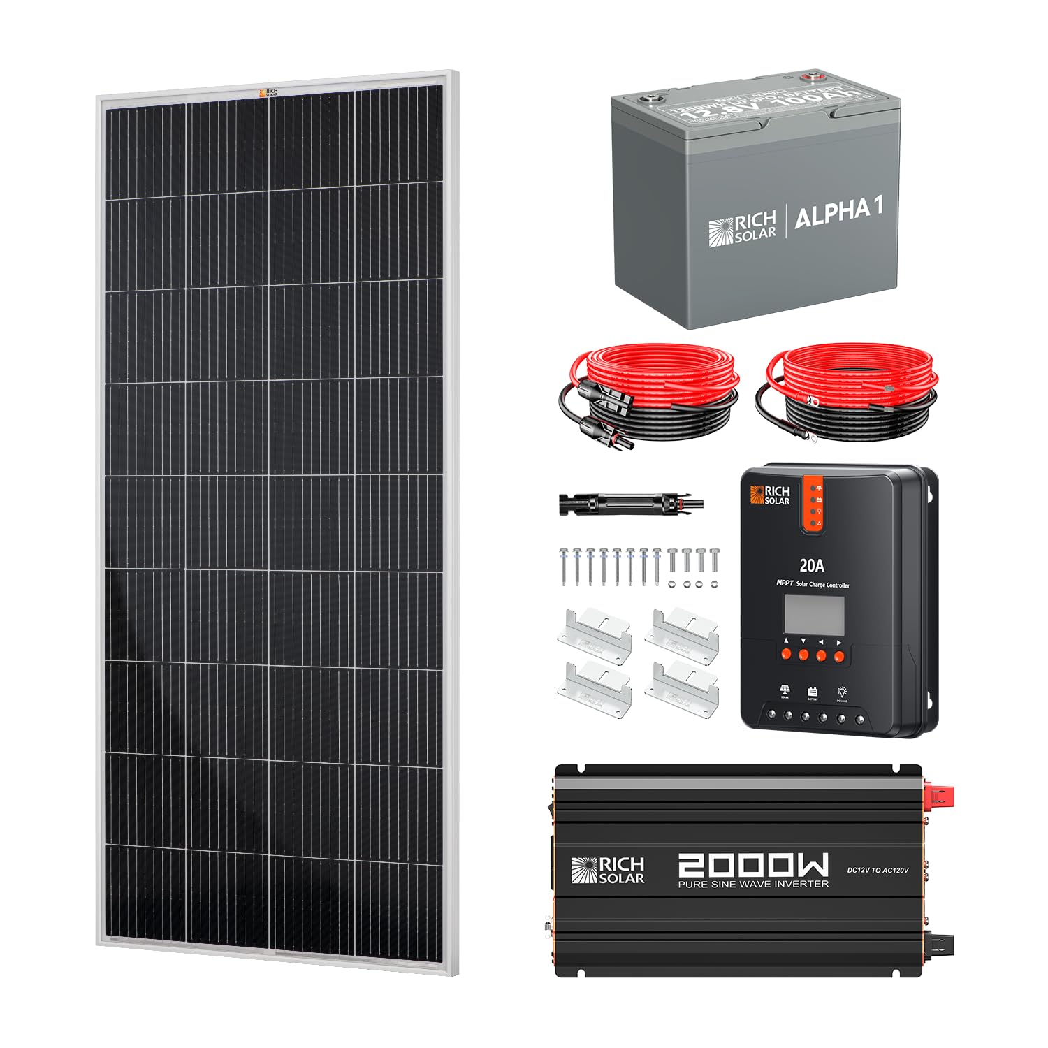 Amazon.com : RICH SOLAR 200 Watt Complete Solar Kit - 200W ...