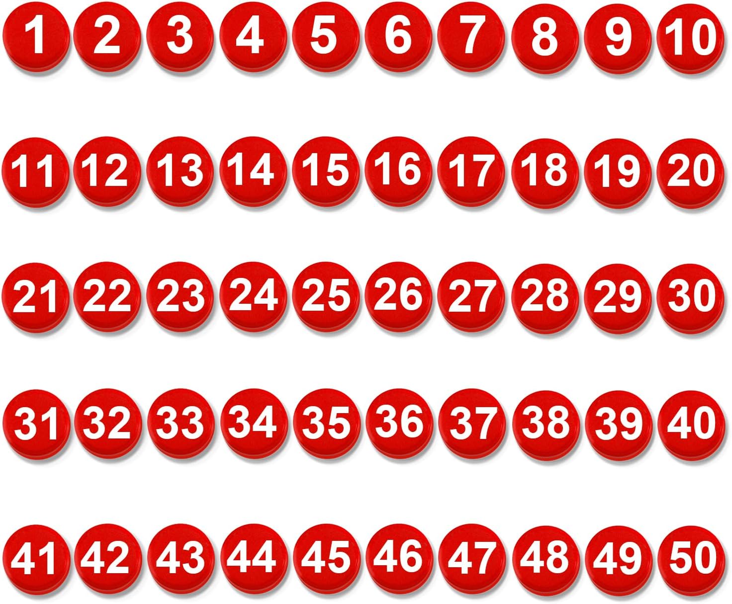 Amazon.com: 50pcs 1-50 Magnetic Numbers, Magnets with Numbers Round ...