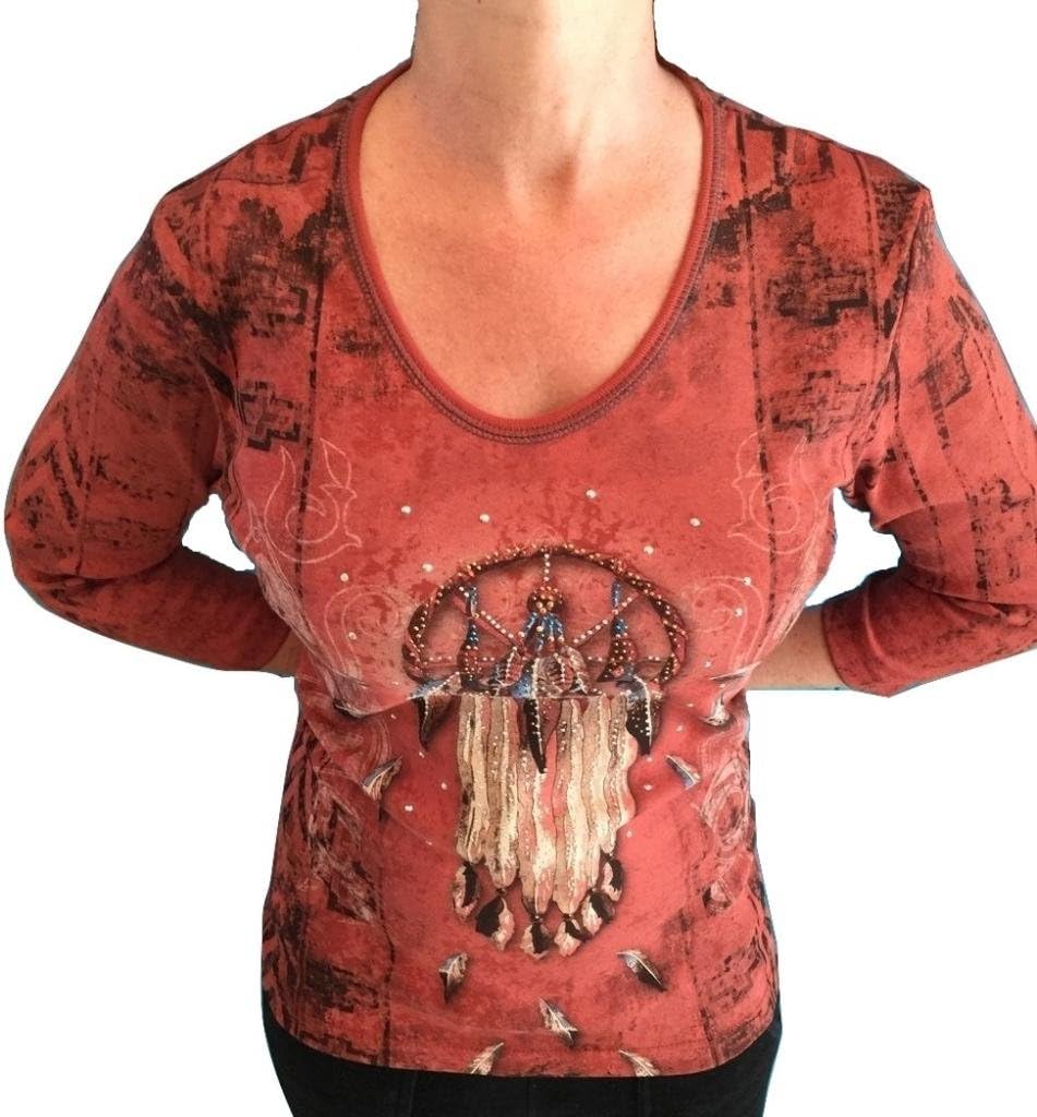 Cactus Bay Clothing Women's Mandella 3/4 Sleeve Shirt XXLarge Rust at ...