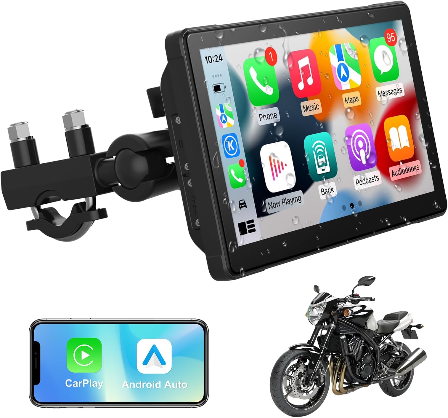 Amazon.com: cogamichi Carplay & Android Auto for Motorcycle: 7 Inches ...