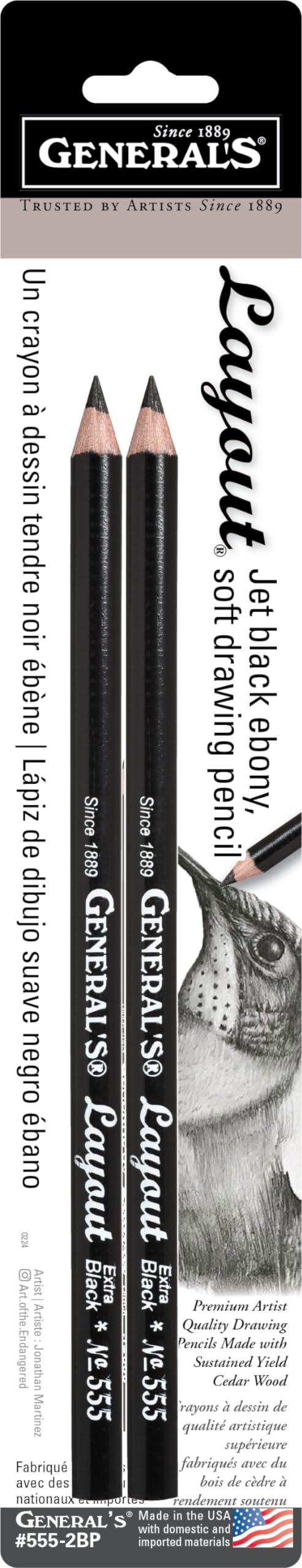 Amazon.com: General Pencil 639393Layout Graphite Drawing Pencils 2/Pkg-2B