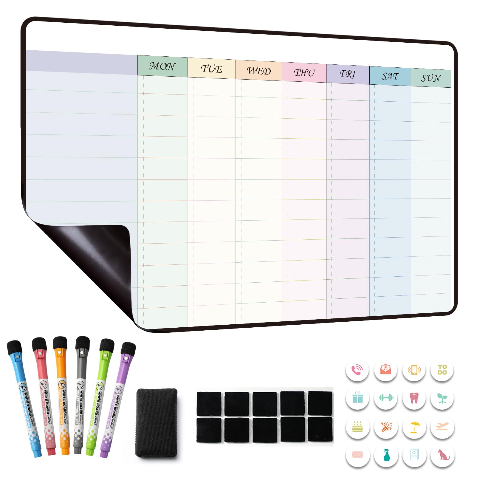 Buy MCCORL Magnetic Chore Chart, Weekly Planner Whiteboard for Fridge ...