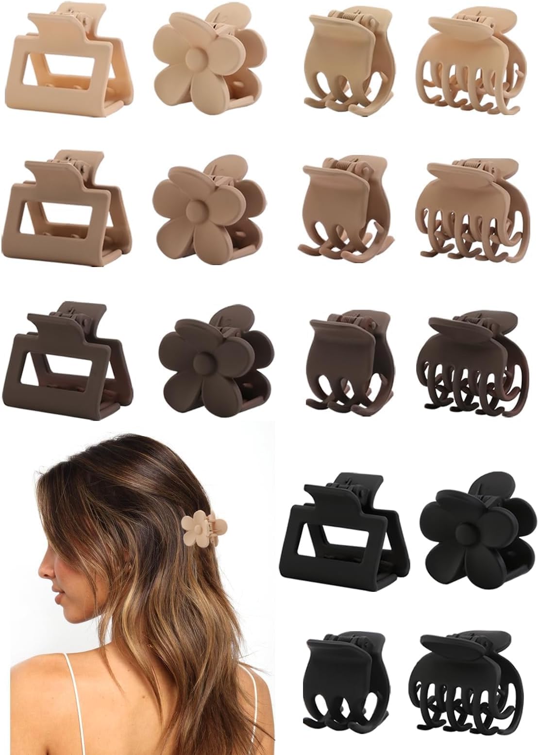 Amazon.com: 16 PCS Small Hair Clips for Women & Girls, Durable Matte ...
