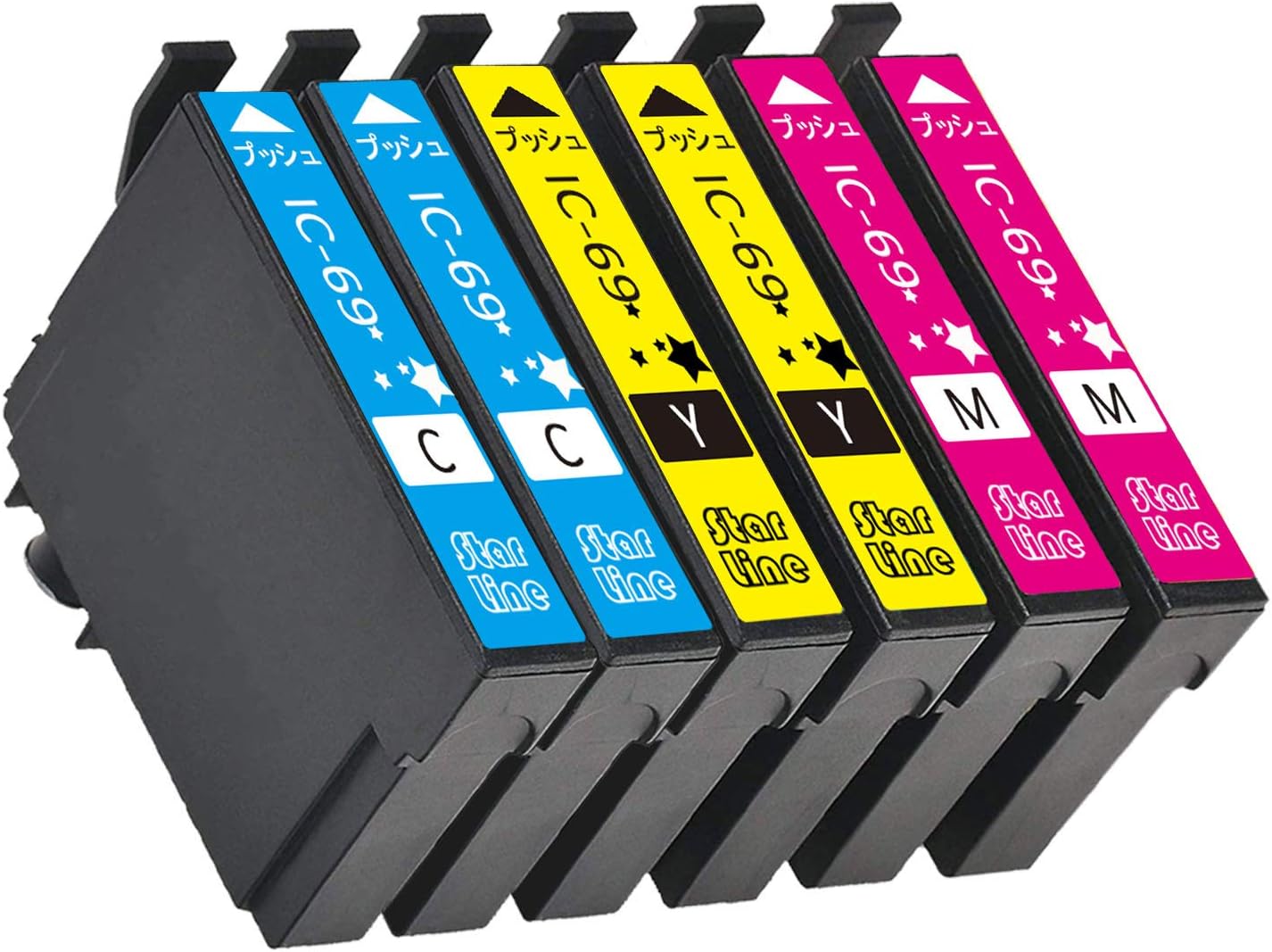 Amazon.co.jp: IC4CL69 互換 インクカートリッジ 69 IC-69 IC69 (2C/2M/2Y) 3色6本セット 増量タイプ 残量表示機能 2年保証「対応機種 PX ...