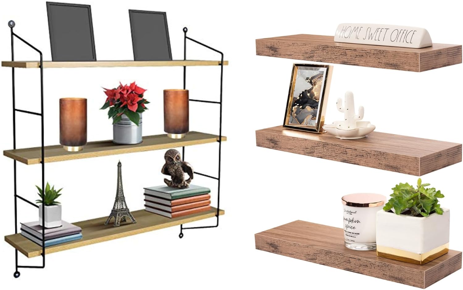 Amazon.com: Sorbus Floating Shelves Bundle - Set of 4 Wall Shelves - 3 ...