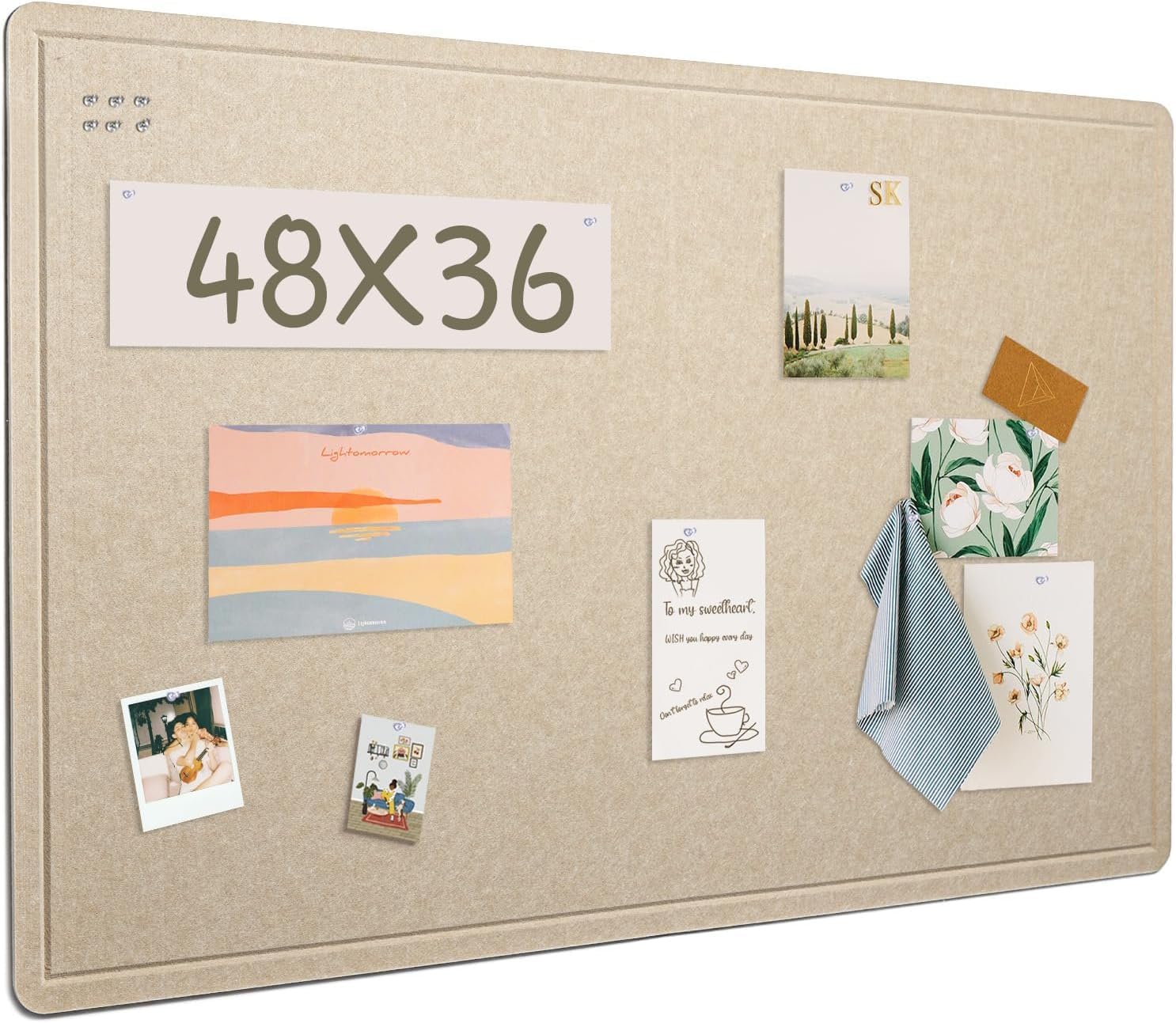 SLEEPHEAD®Large Bulletin Board, 48 x 36 inches Felt Board Decorative ...