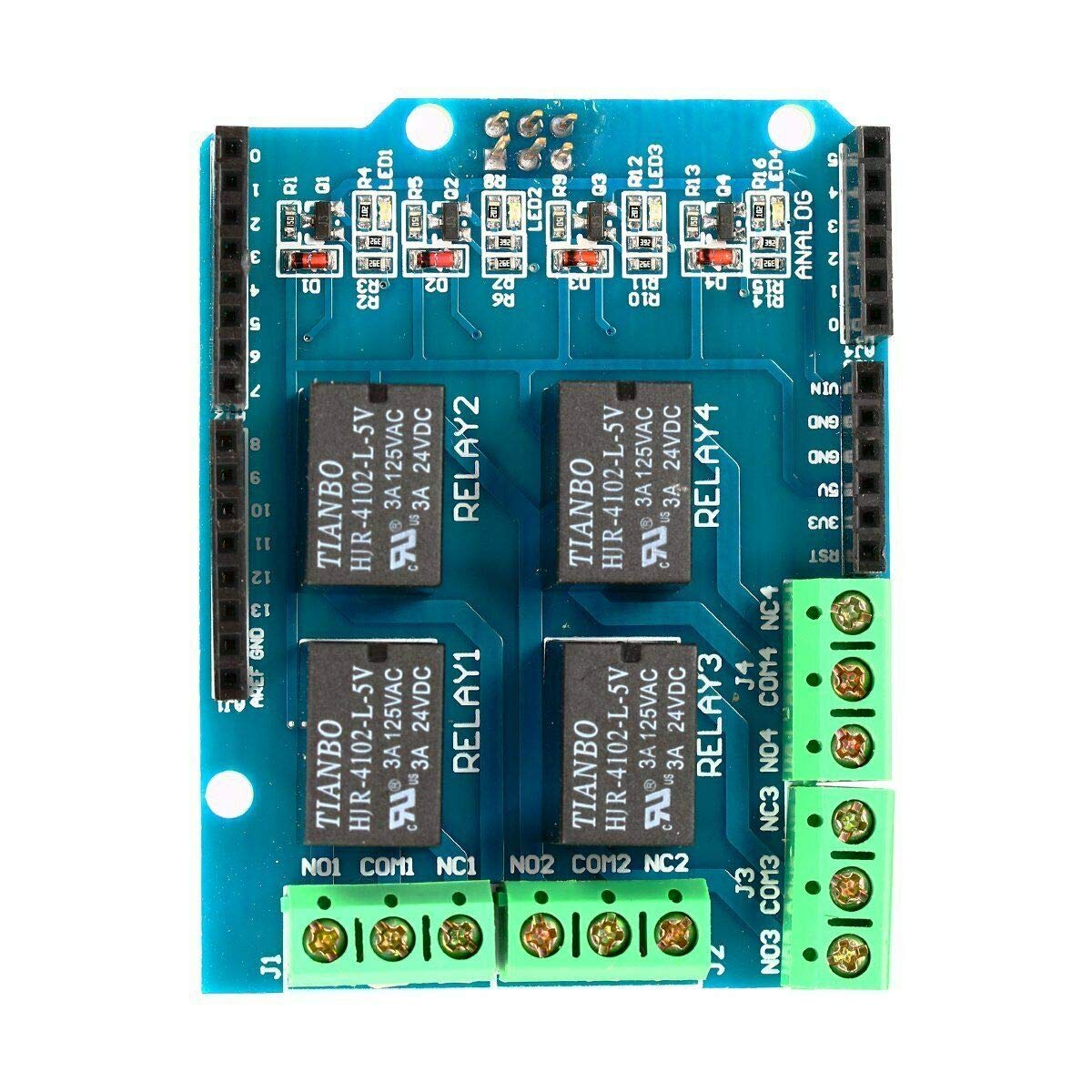 PRAV® 2X(Four-Channel Relay Shield 5V 4-Channel 4CH Relay Module Screen ...