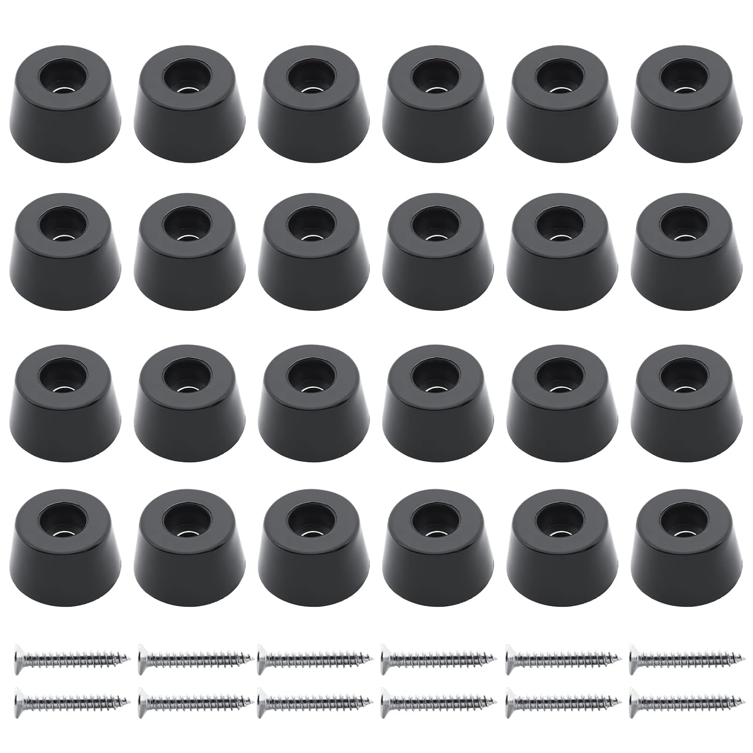 Suiwotin 12pcs Round Rubber Feet Bumpers, 1" (25mm) W x 1/2" (13mm) H ...