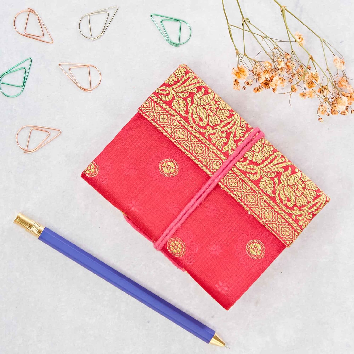 Handmade Sari Notebook | Mini 8 x 10.5cm | Cerise Pink | Unlined ...