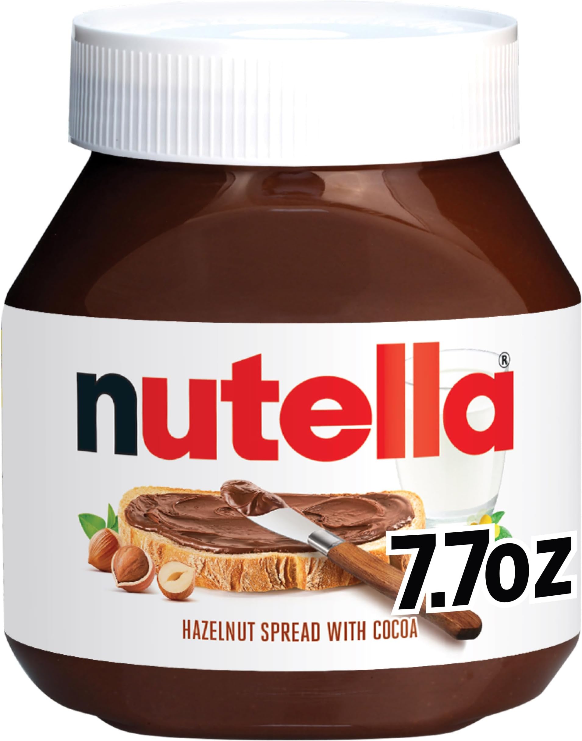 Amazon.com : Nutella Hazelnut Spread With Cocoa For Breakfast, 7.7 Oz ...