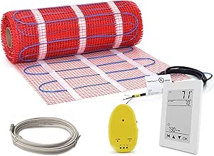 20 sqft Electric Floor Heating Mat Kit with Programmable GFCI ...