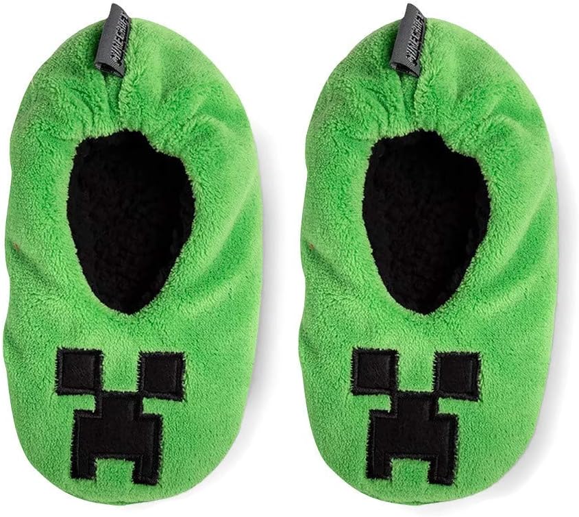Amazon.com | Minecraft Boys Creeper Snuggle Toes Slipper Socks, Shoe ...