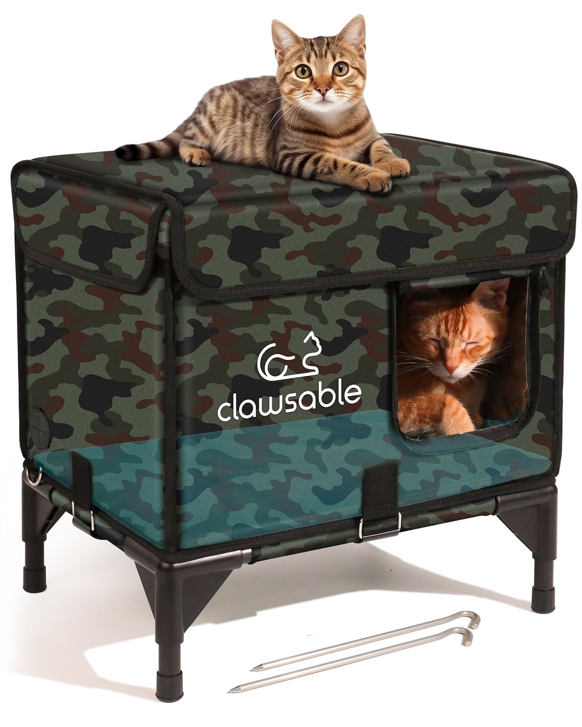 Snapklik.com : Clawsable 2 In 1 Indestructible Cat House For Outdoor ...