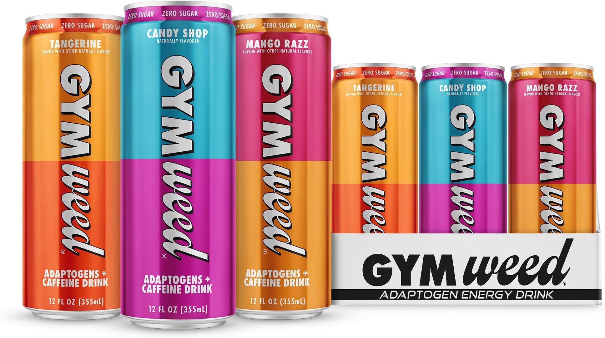 Amazon.com : GYM WEED Caffeine + Adaptogen Drink with 200mg Caffeine ...