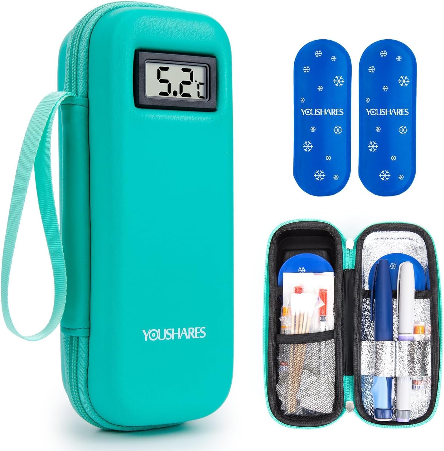 YOUSHARES Insulin Cooler Travel Case with Temperature Display ...