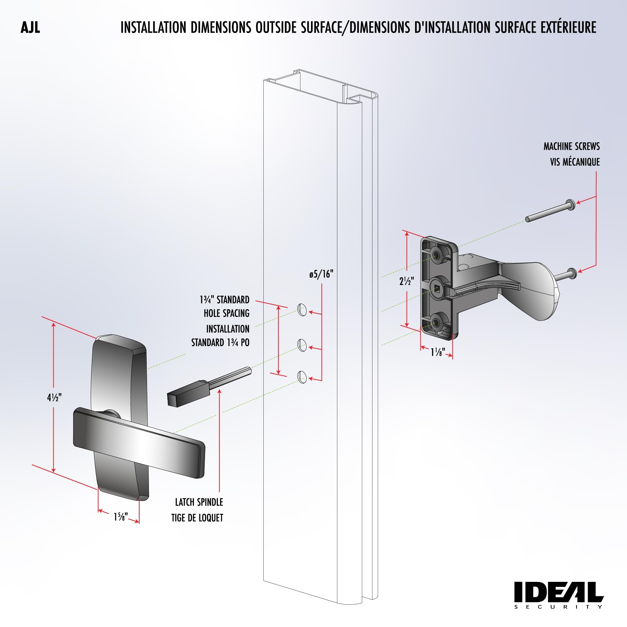 Snapklik.com : Ideal Security Model AJ Lever Handle Set For Storm Doors ...