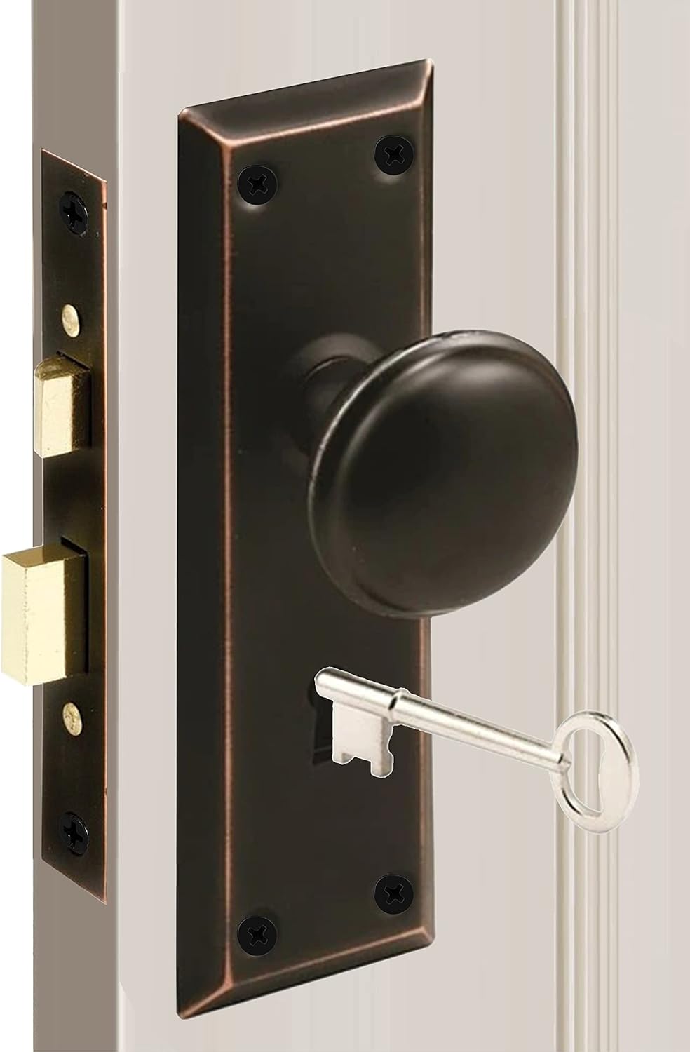 MaxxGeek Mortise Keyed Lock Set with Classic Knobs, Perfect for ...
