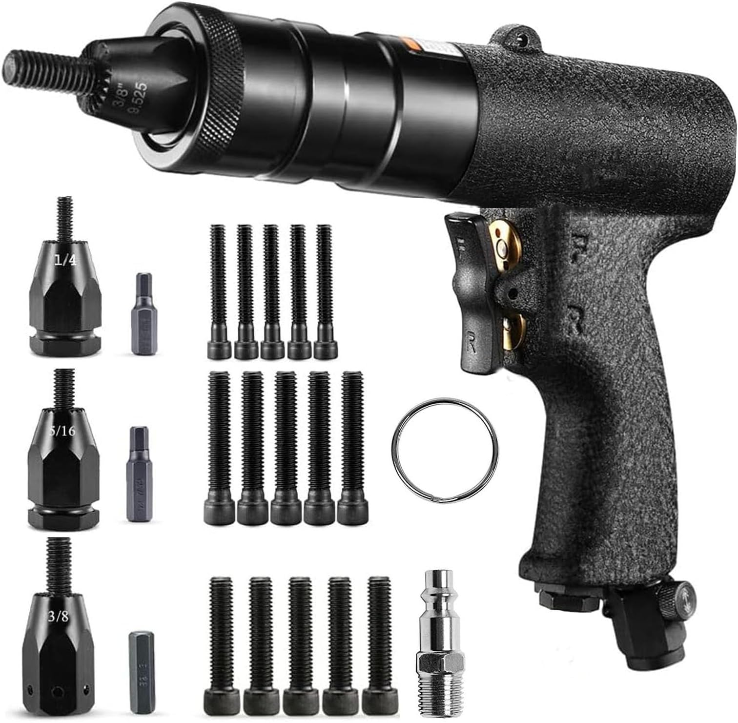 Amazon.com: QIUMIN Pneumatic Rivet Nut Gun with Self-Locking Head Gun 1 ...