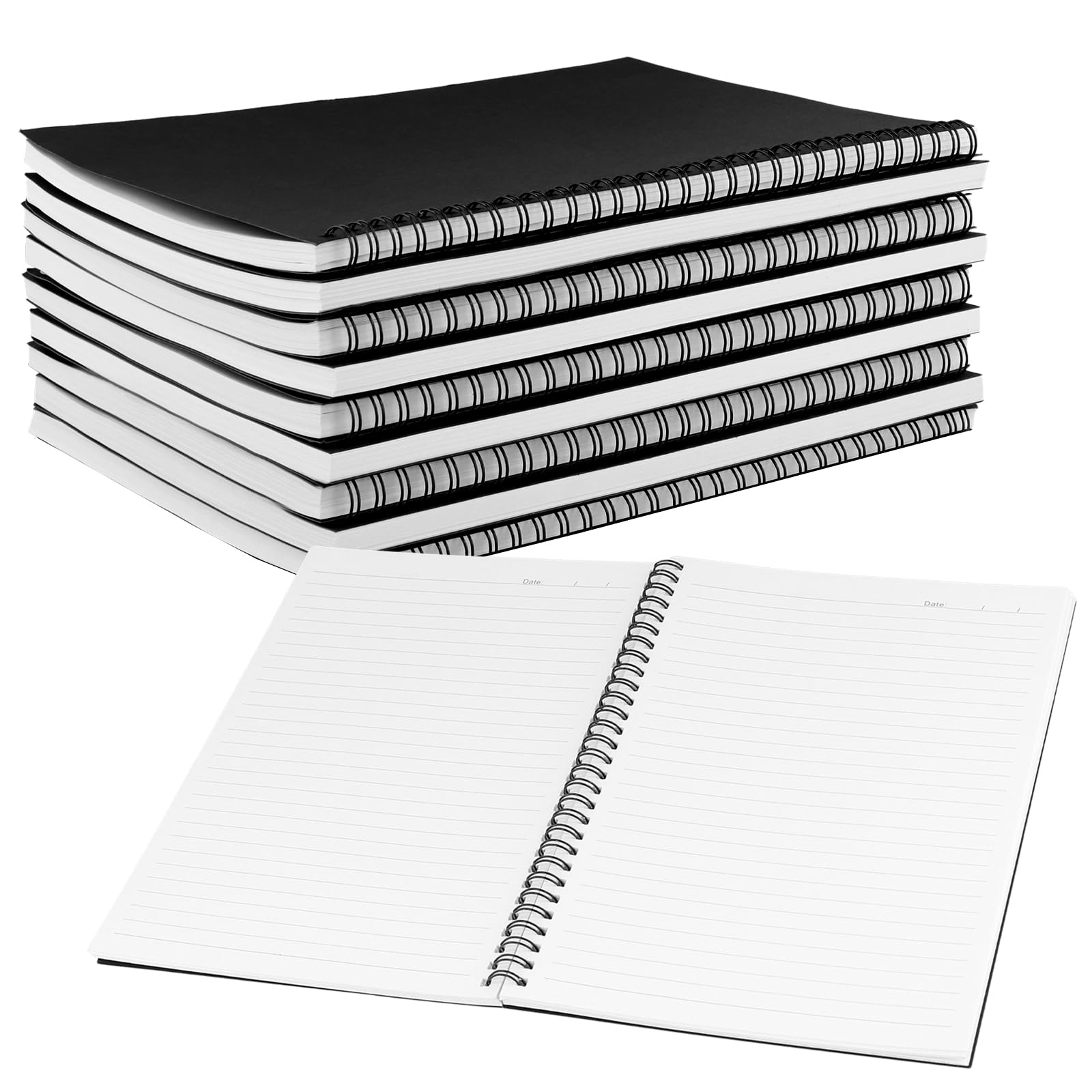 Amazon.com : TAICHEUT 10 PCS B5 Spiral Notebook, Black Card Cover ...