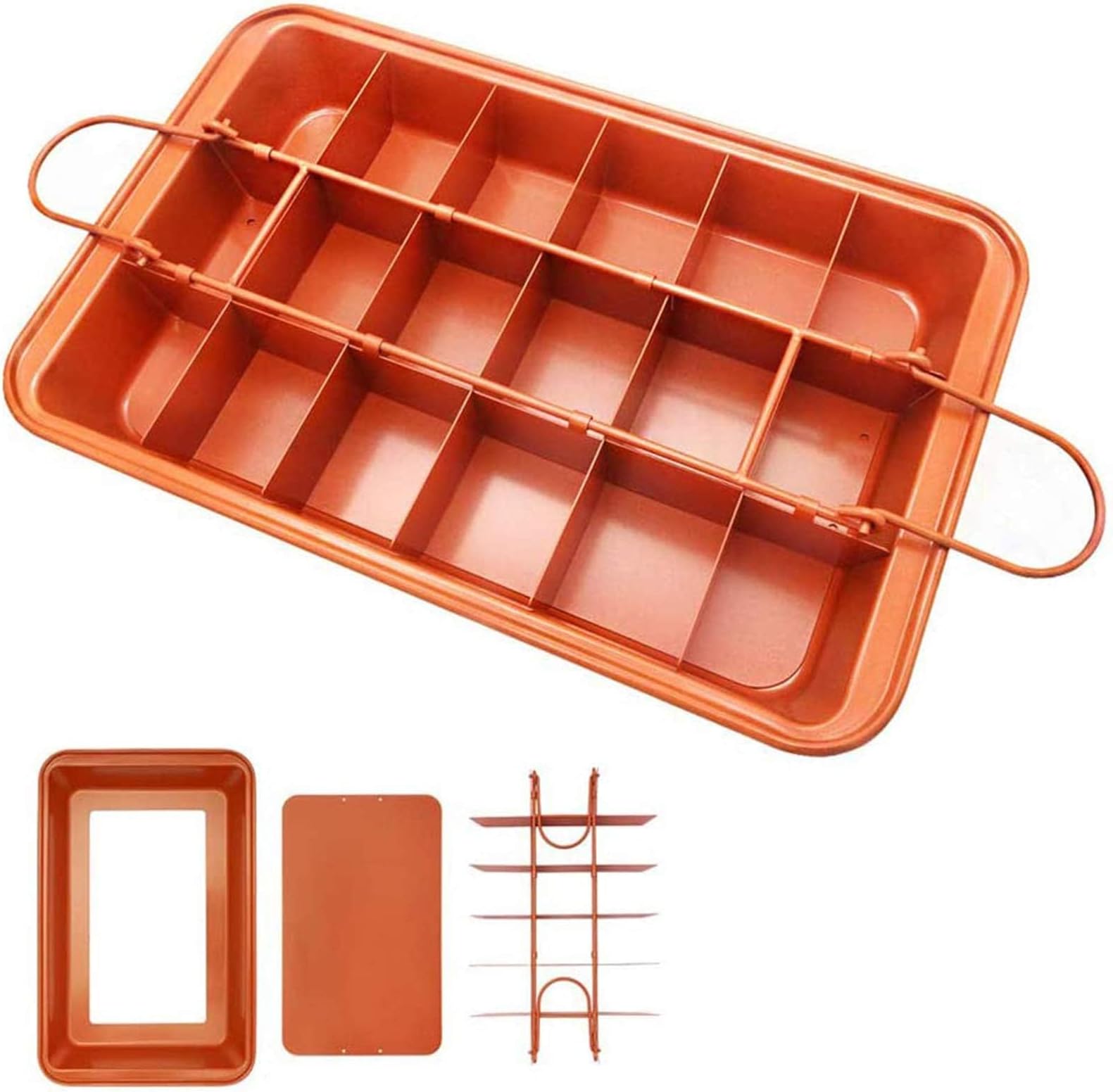 Amazon.com: Good Dee's Brownie Pan with Dividers, Non Stick Baking Pan ...