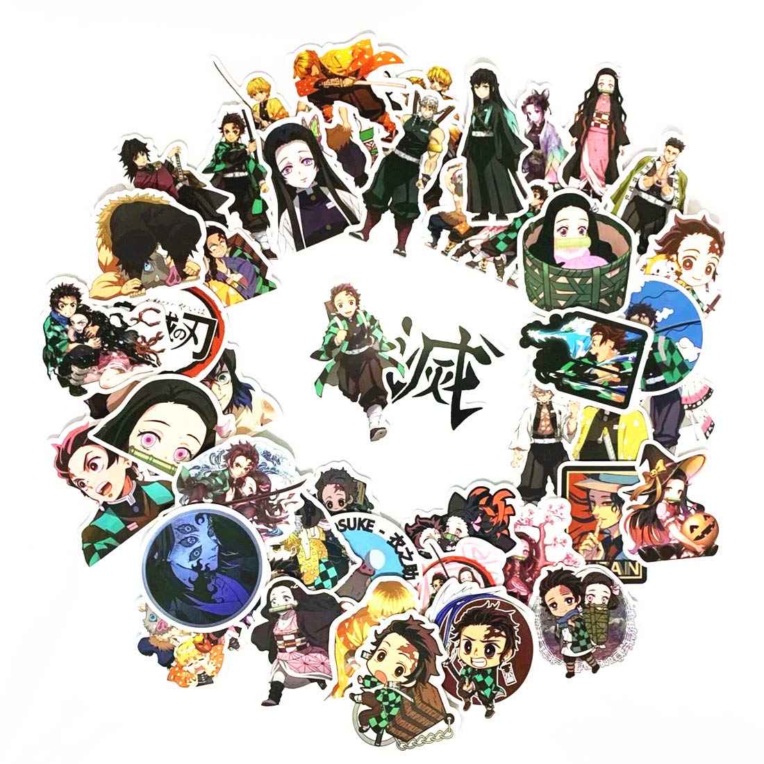 Buy 50PCS Demon Slayer Stickers,Waterproof Decals Cartoon Anime ...