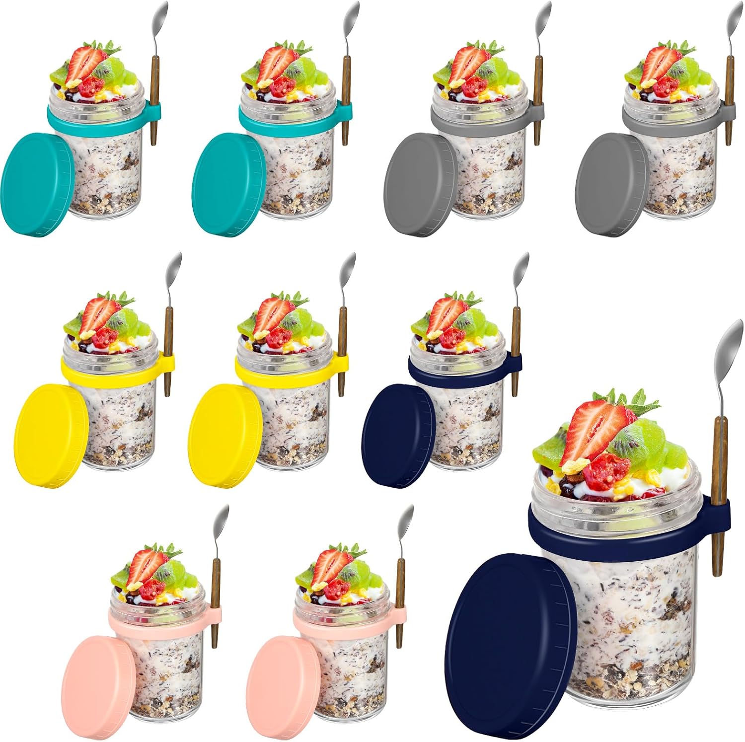 Amazon.com: Yaomiao 10 Pcs Overnight Oats Containers with Lids and ...