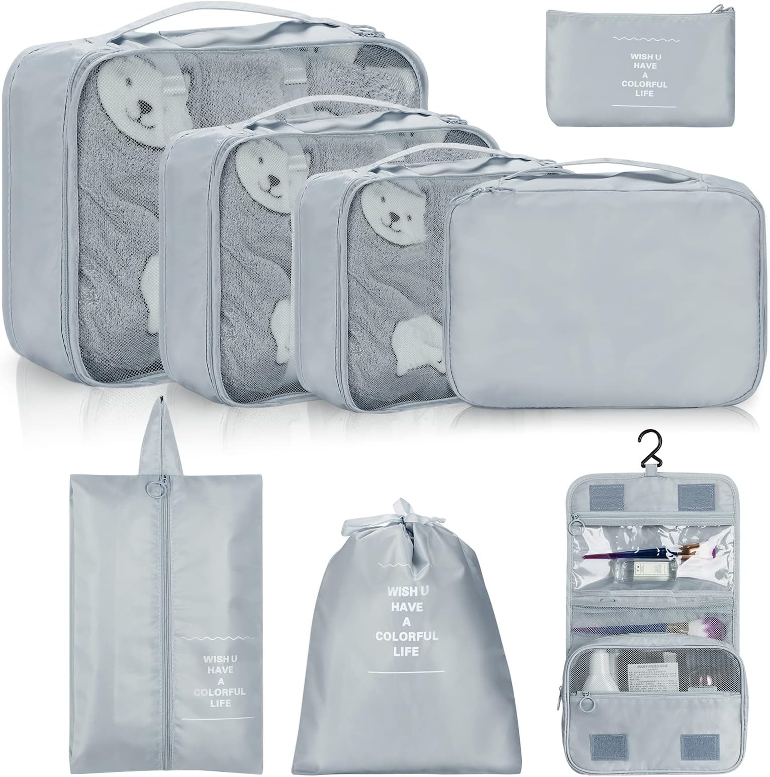 Amazon.com: Tonmp 7 Set Packing Cubes for Suitcases,Travel Luggage ...