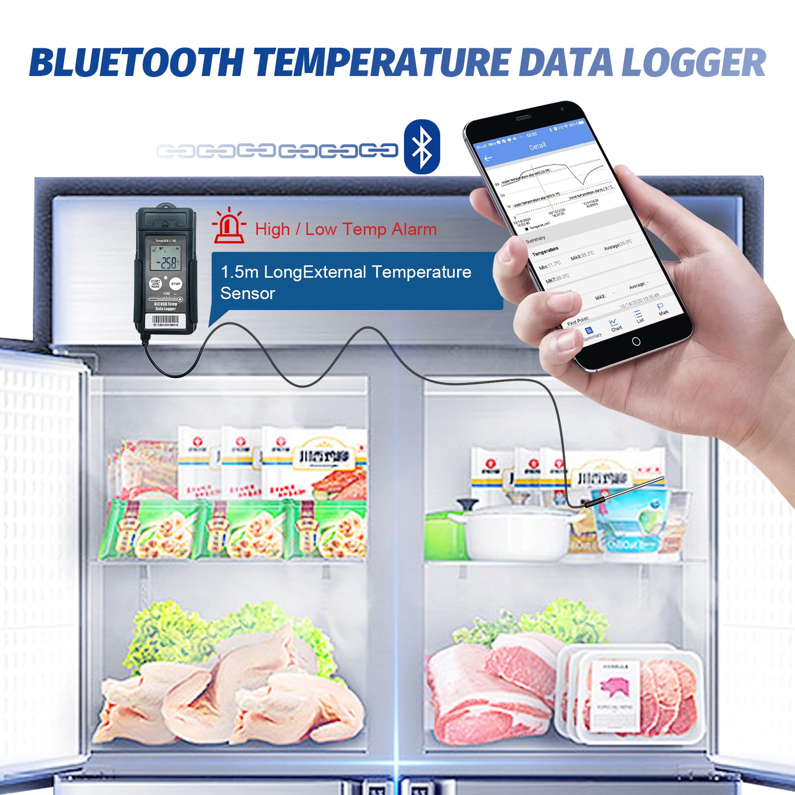 Snapklik.com : Tzone Bluetooth Temperature Data Logger USB Low Temp ...