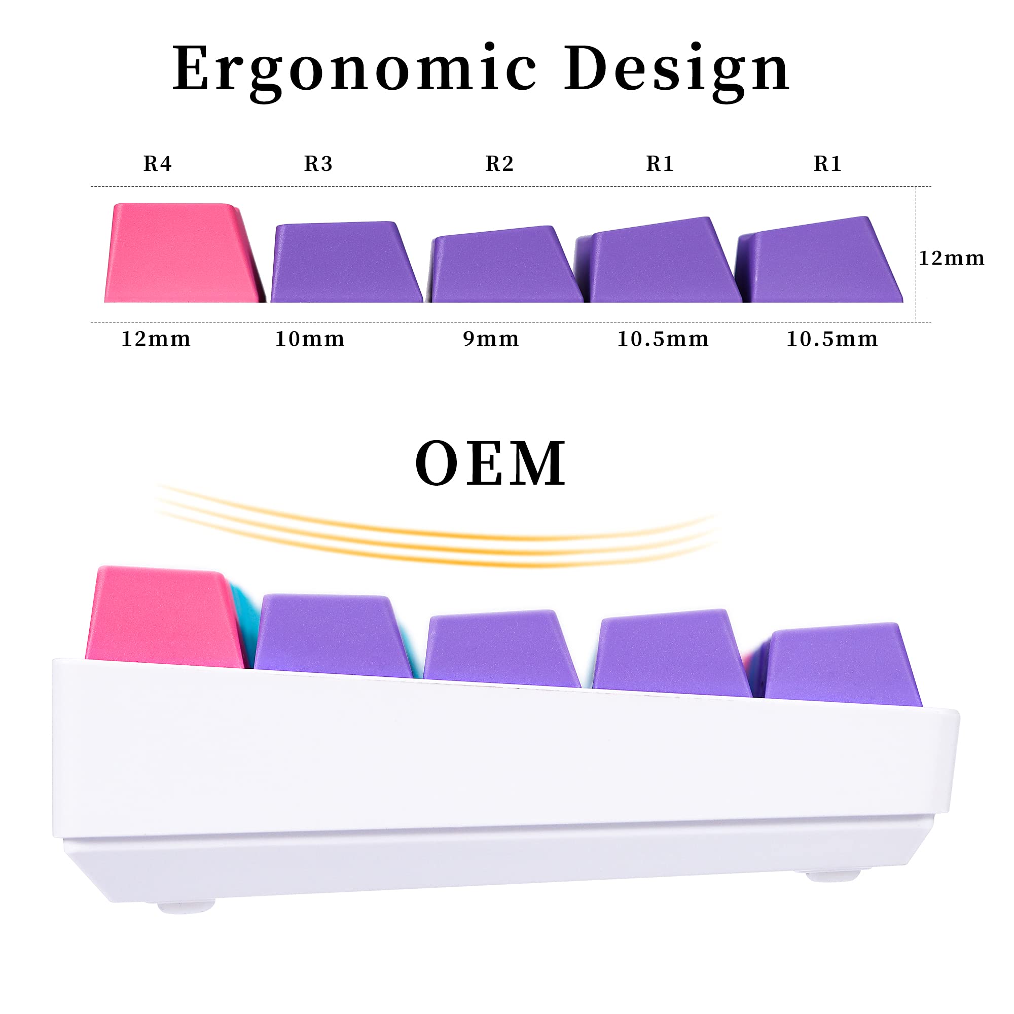 HYSSP Custom Keycaps - Cute Keycaps 60 Percent, Suitable for GK61//RK61 ...