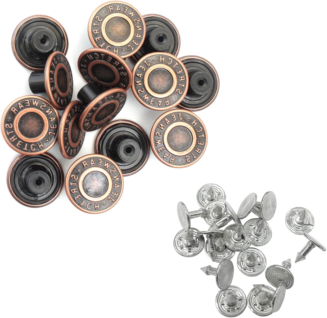 Amazon.com: Trimming Shop 14mm Jeans Button, Durable Tack Fastener No ...