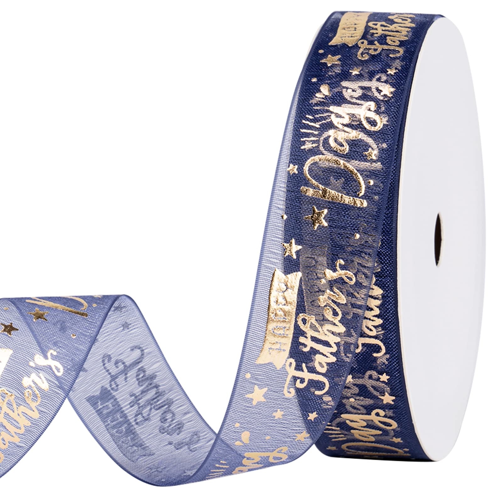 Amazon.com: Holijolly Father's Day Sheer Ribbon - Navy Snow Yarn Ribbon ...