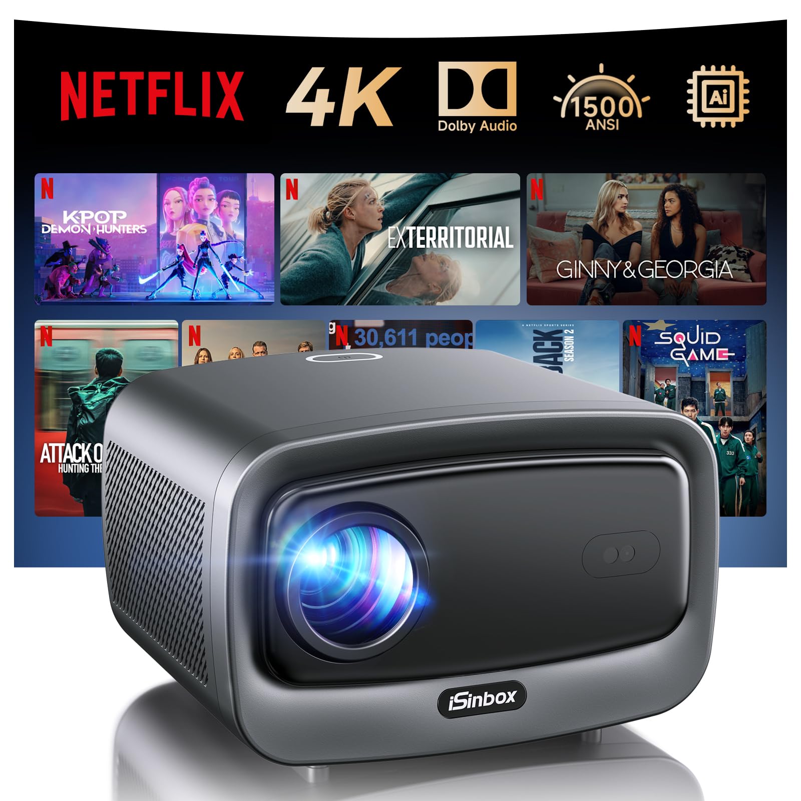 Review of iSinbox: 4K Smart Projector with WiFi 6 & Dolby Audio