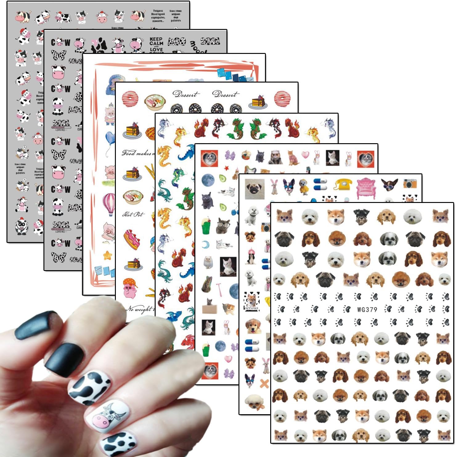 Amazon.com: Cute Honeybee Nail Art Stickers, 3D Little Animal Self ...