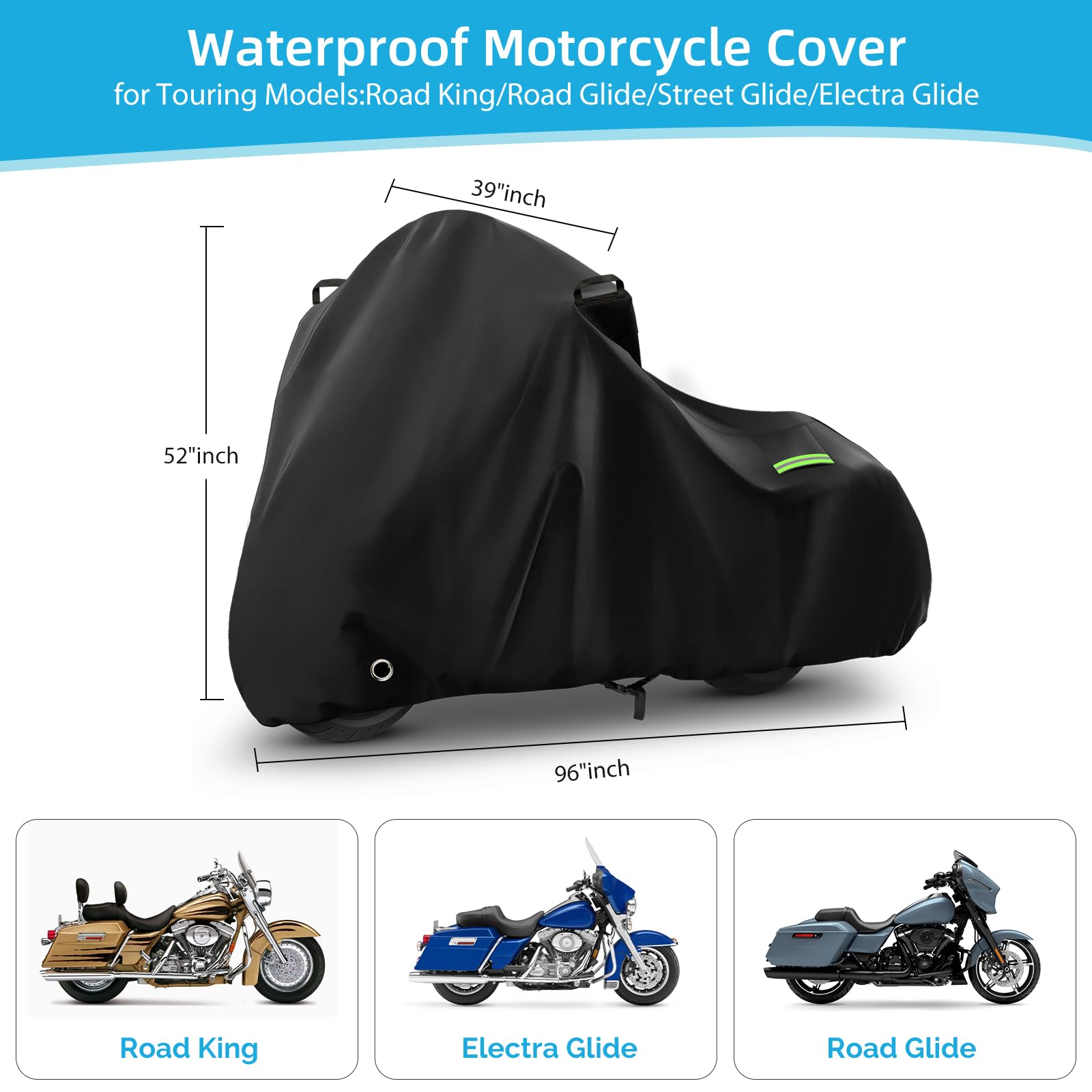Snapklik.com : Motorcycle Cover Waterproof For Touring Models Road King ...