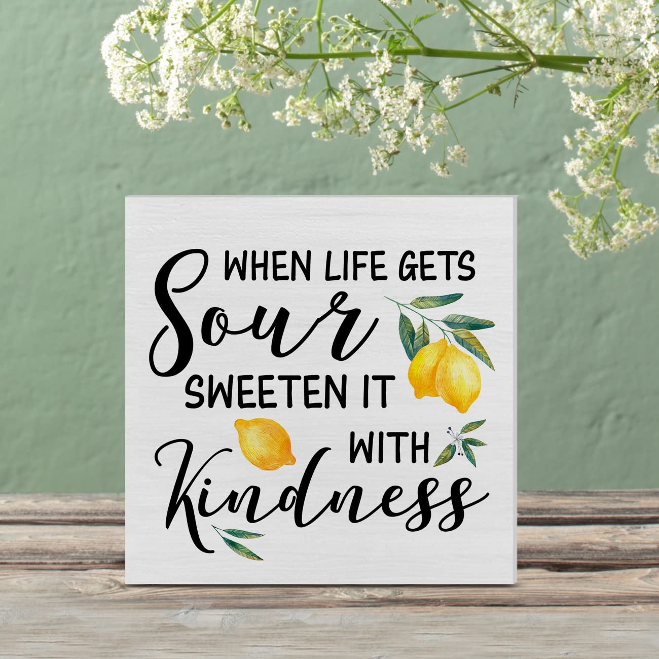 Snapklik.com : Lemon Wooden Box Sign When Life Gets Sour Sweeten Lemons ...