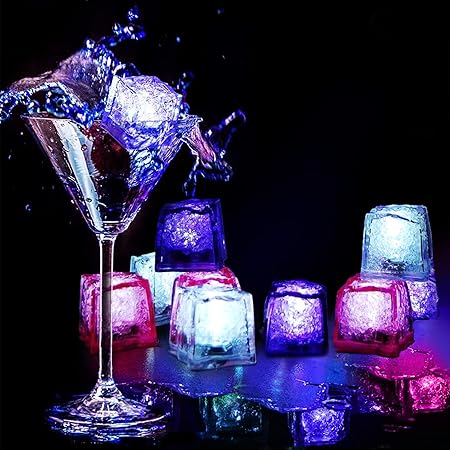 Amazon.com: Light Up Ice Cubes, 12/24/48/96 Pack Multi Color Led Ice ...