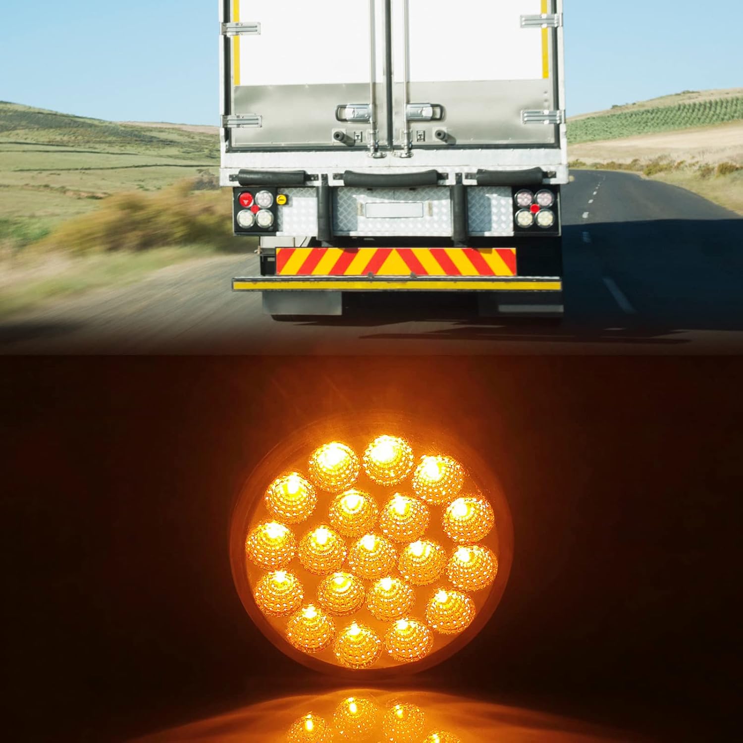 Amazon.com: 4 Inch Round LED Trailer Turn Signal Light 19 Diodes Amber ...