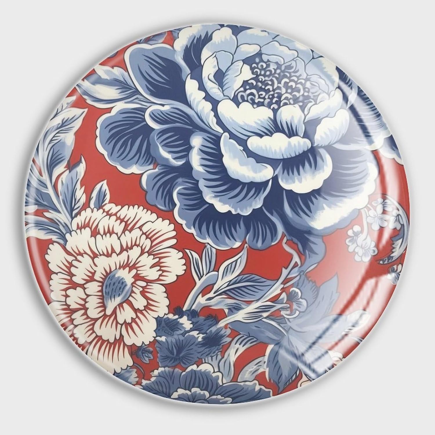 Amazon.com: Red and Blue Chinoiserie Floral Magnets Refrigerator ...