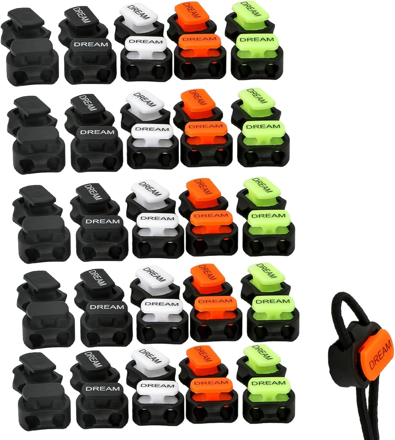 Amazon.com: 50pcs Plastic Cord Lock, Spring Stop Toggle Stoppers ...