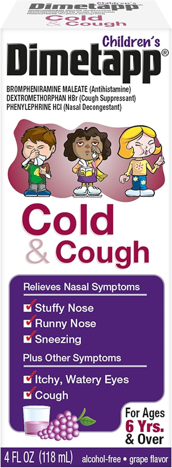 Amazon.com: Children's Dimetapp Cold and Cough, Stuffy Nose, Runny Nose ...
