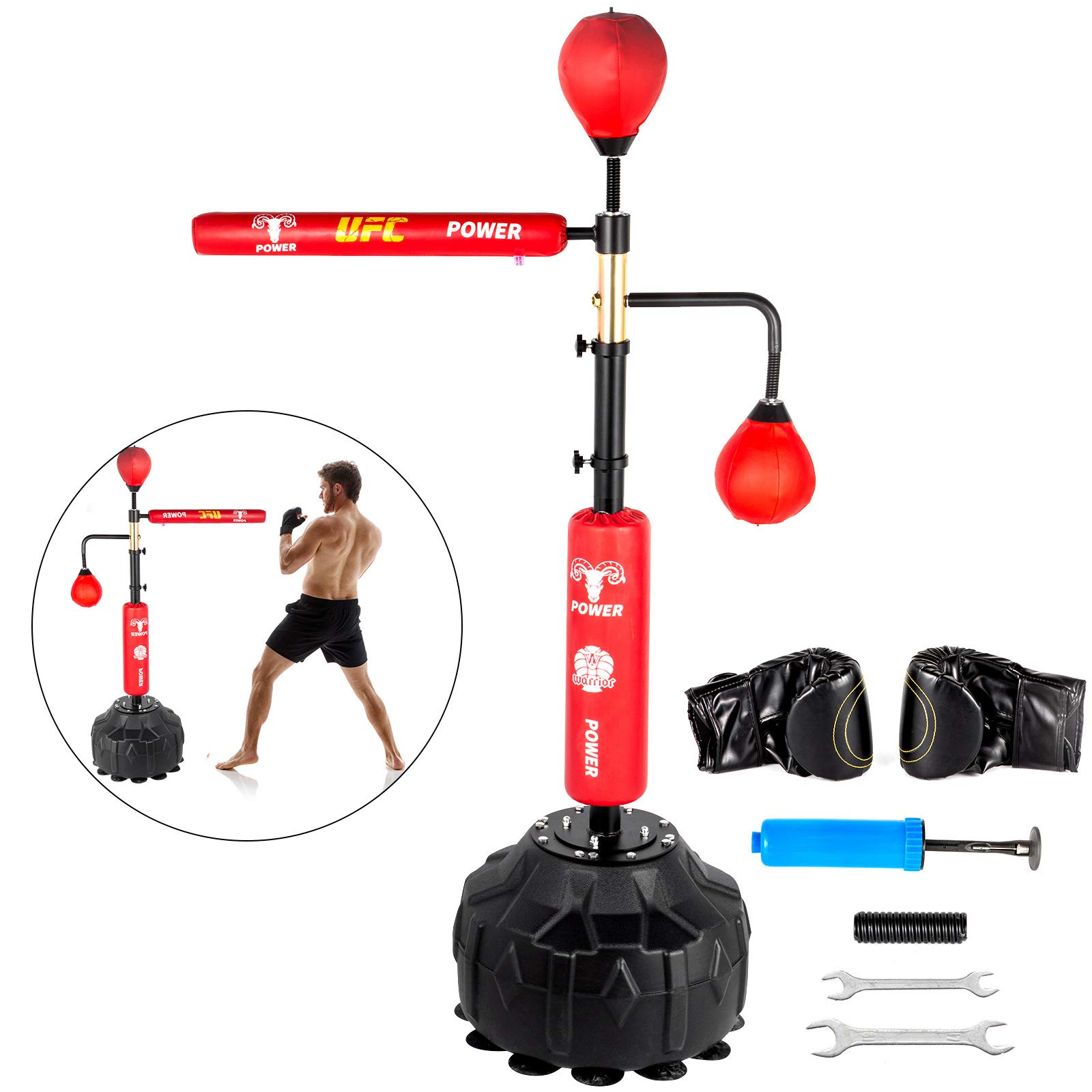 Buy VEVOR Reflex Bag Freestanding Height Adjustable Spinning Bar with ...