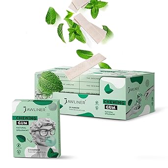 Amazon.com : JAWLINER Hard chewing Gum, Jawline gum - Sugar Free Mint ...