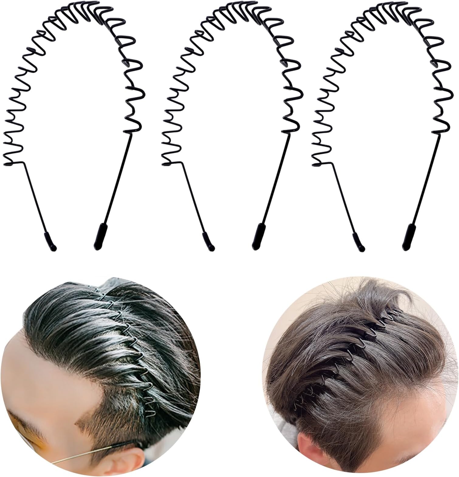 Amazon.com : bodbop XINGZHE Hair Bands, 2 PCS Metal Headbands for Men ...